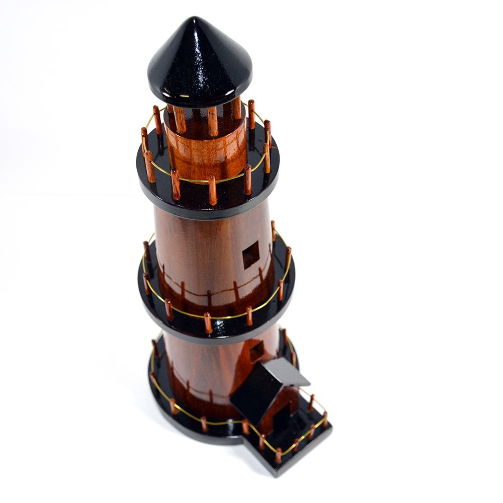 Mahogany Wood Lighthouse scale model - Handcrafted