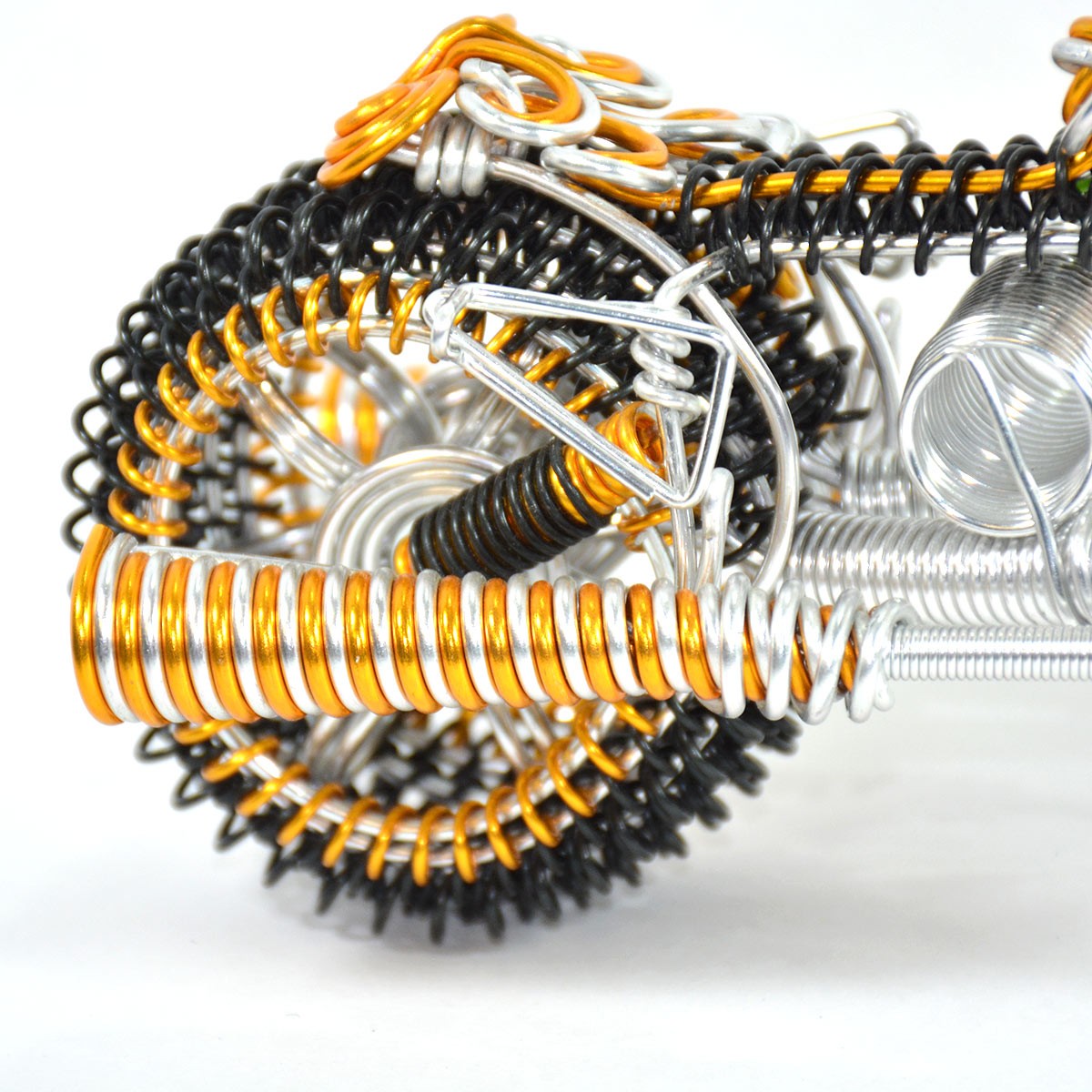 Fatboy, Aluminium Wire Art Sculpture Motorcycle - handmade model