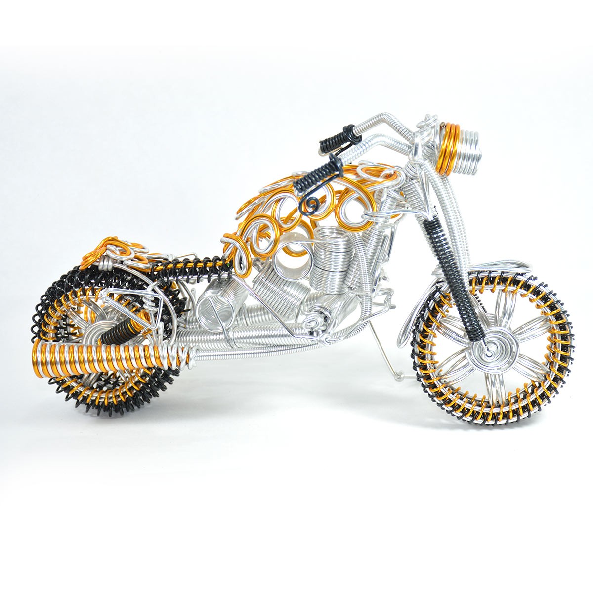 Fatboy, Aluminium Wire Art Sculpture Motorcycle - handmade model