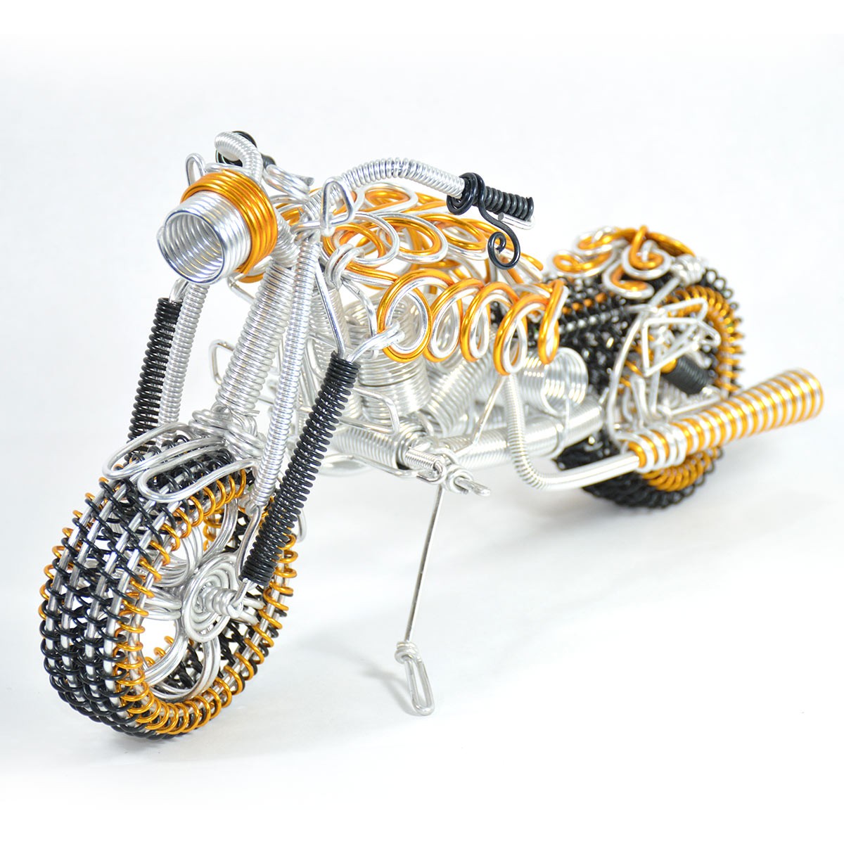 Fatboy, Aluminium Wire Art Sculpture Motorcycle - handmade model