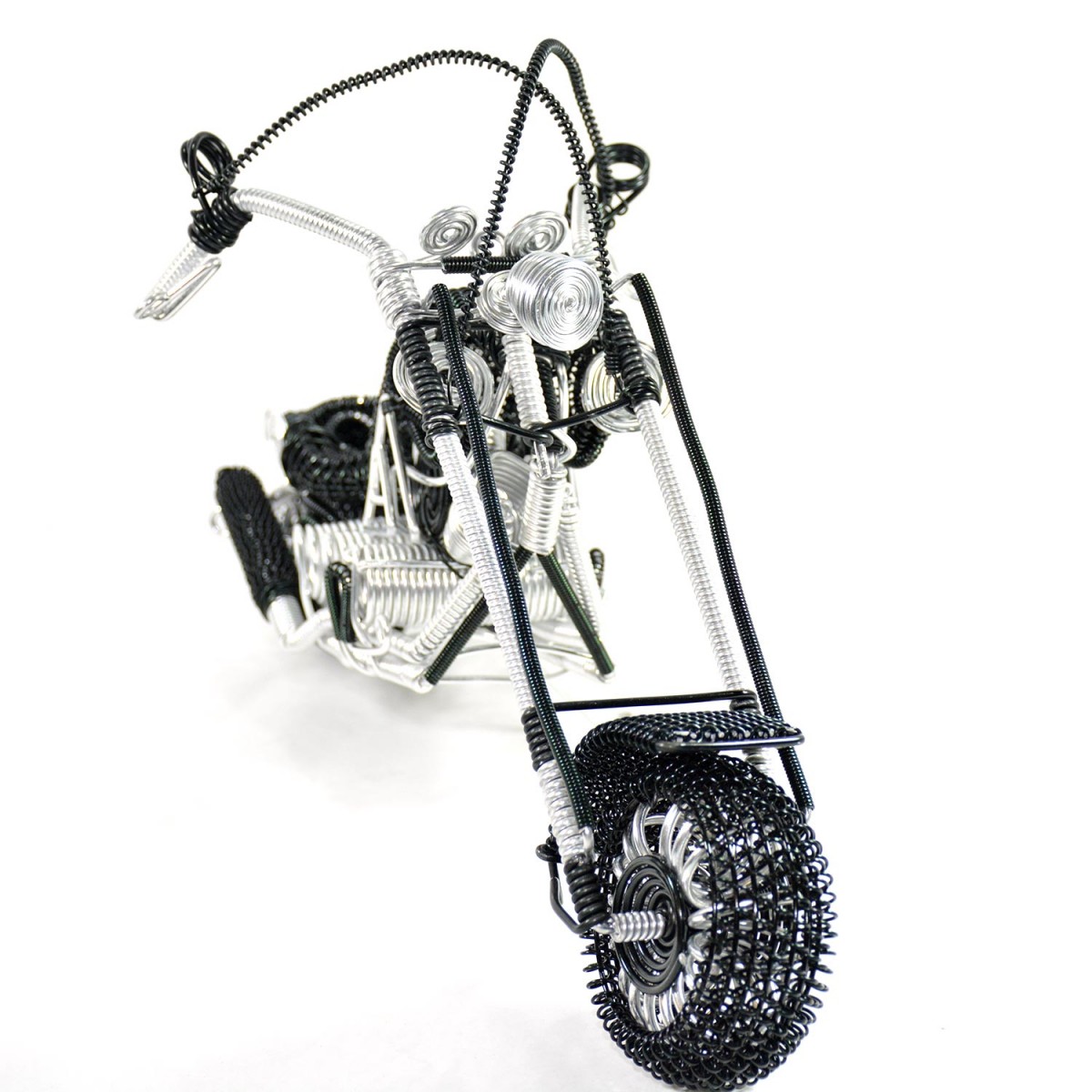 Harley-Davidson Motorcycle Model Sculpture Aluminium Wire Art - Black