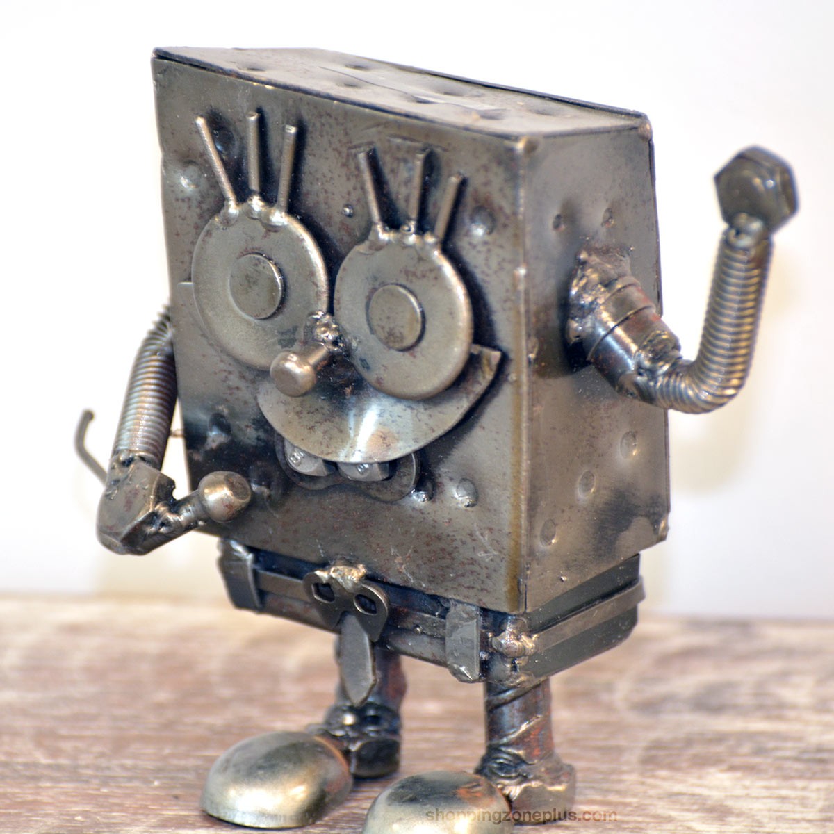 Spongebob Squarepants Recycled Scrap Metal Sculpture Handmade Statue