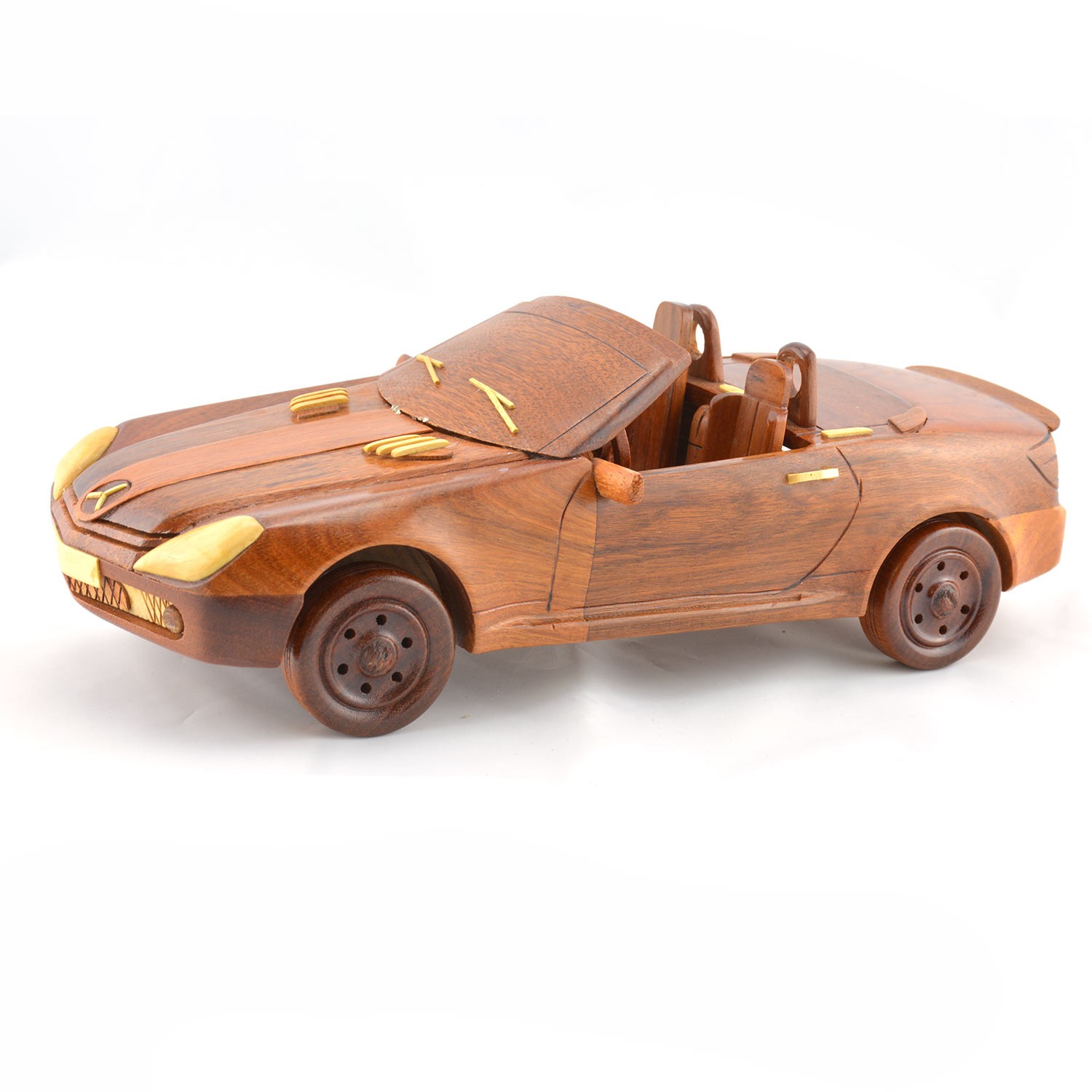 Mercedes Wooden Car Model Mahogany Wood
