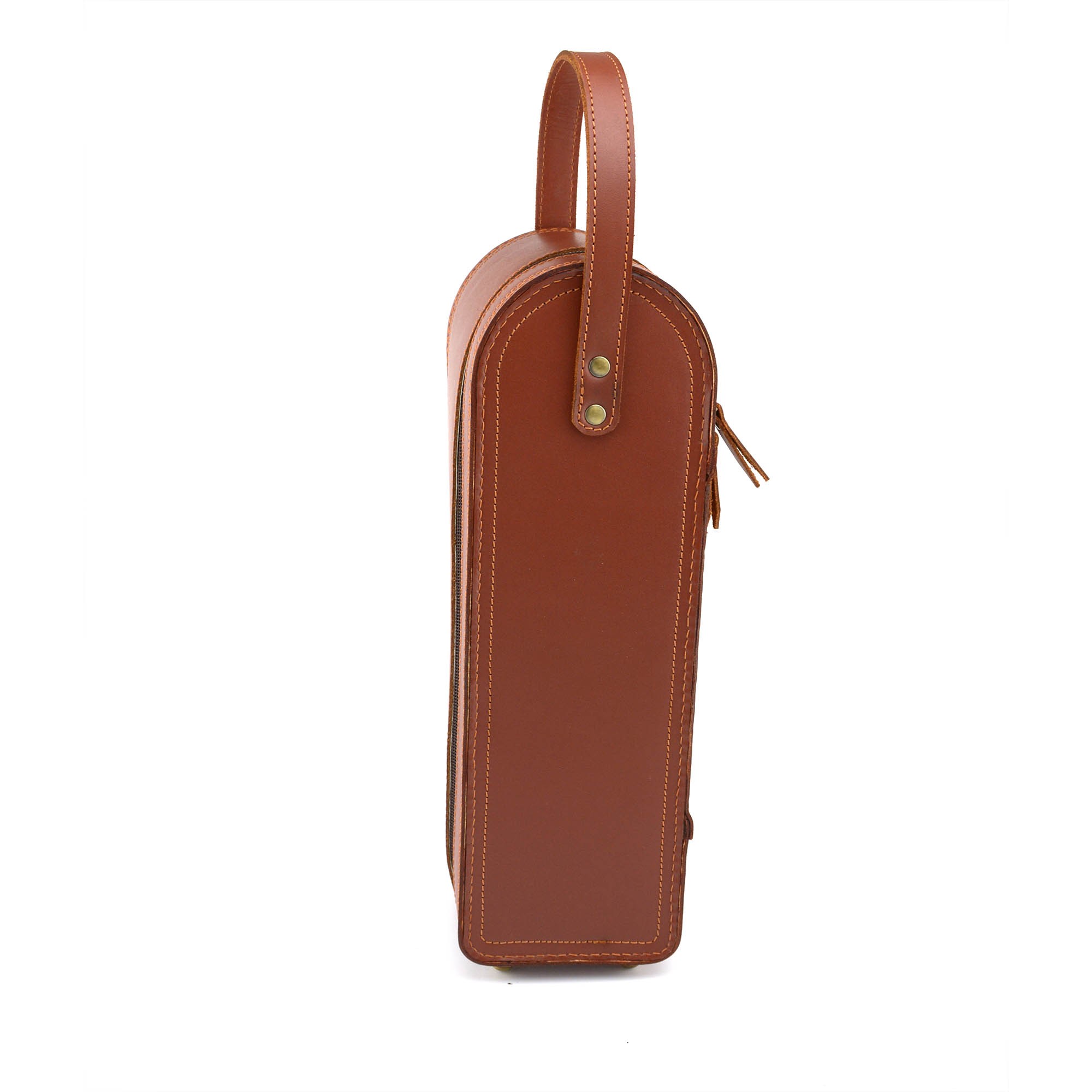 Royce Leather Single Wine Carrying Case - Genuine Leather