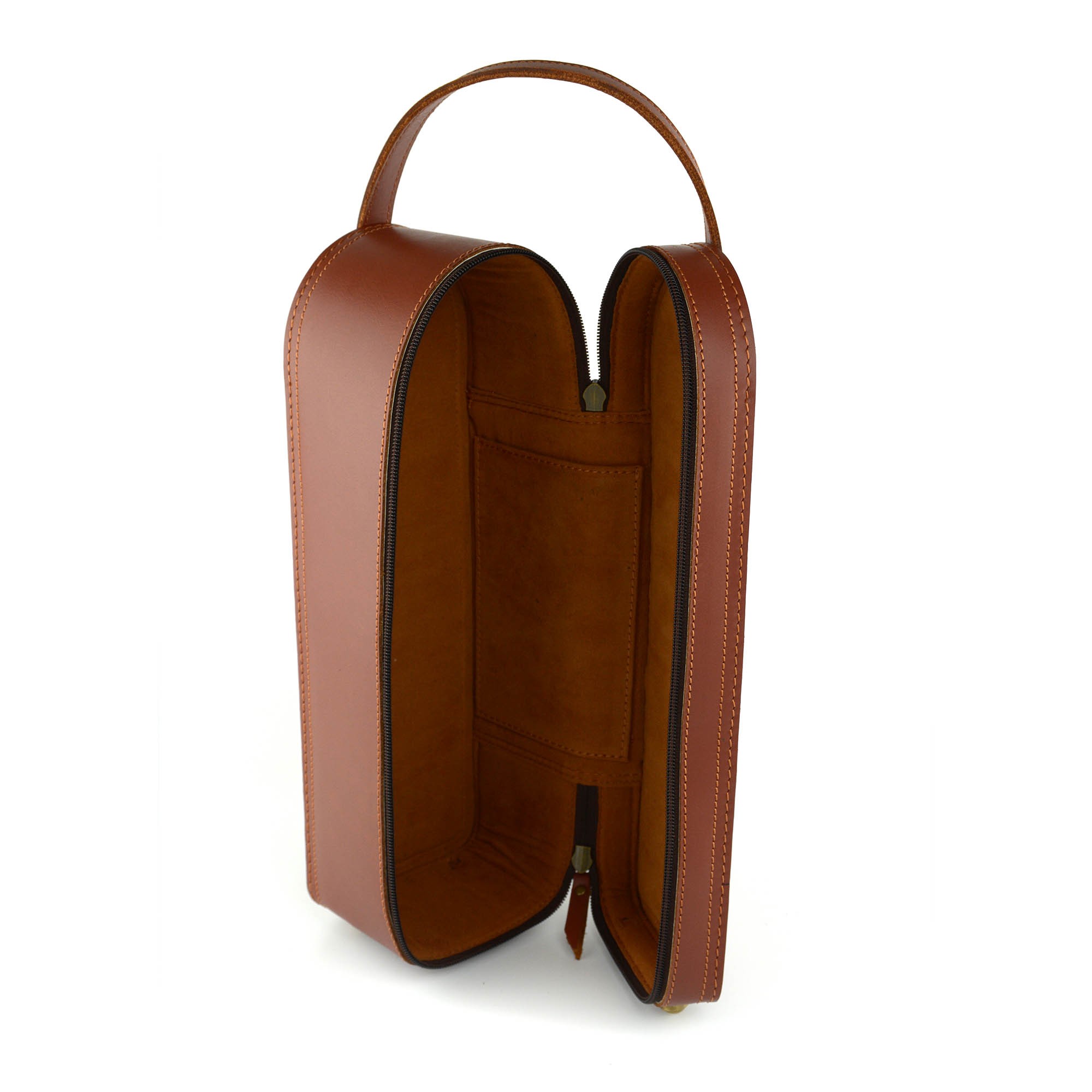 Royce Leather Single Wine Carrying Case - Genuine Leather