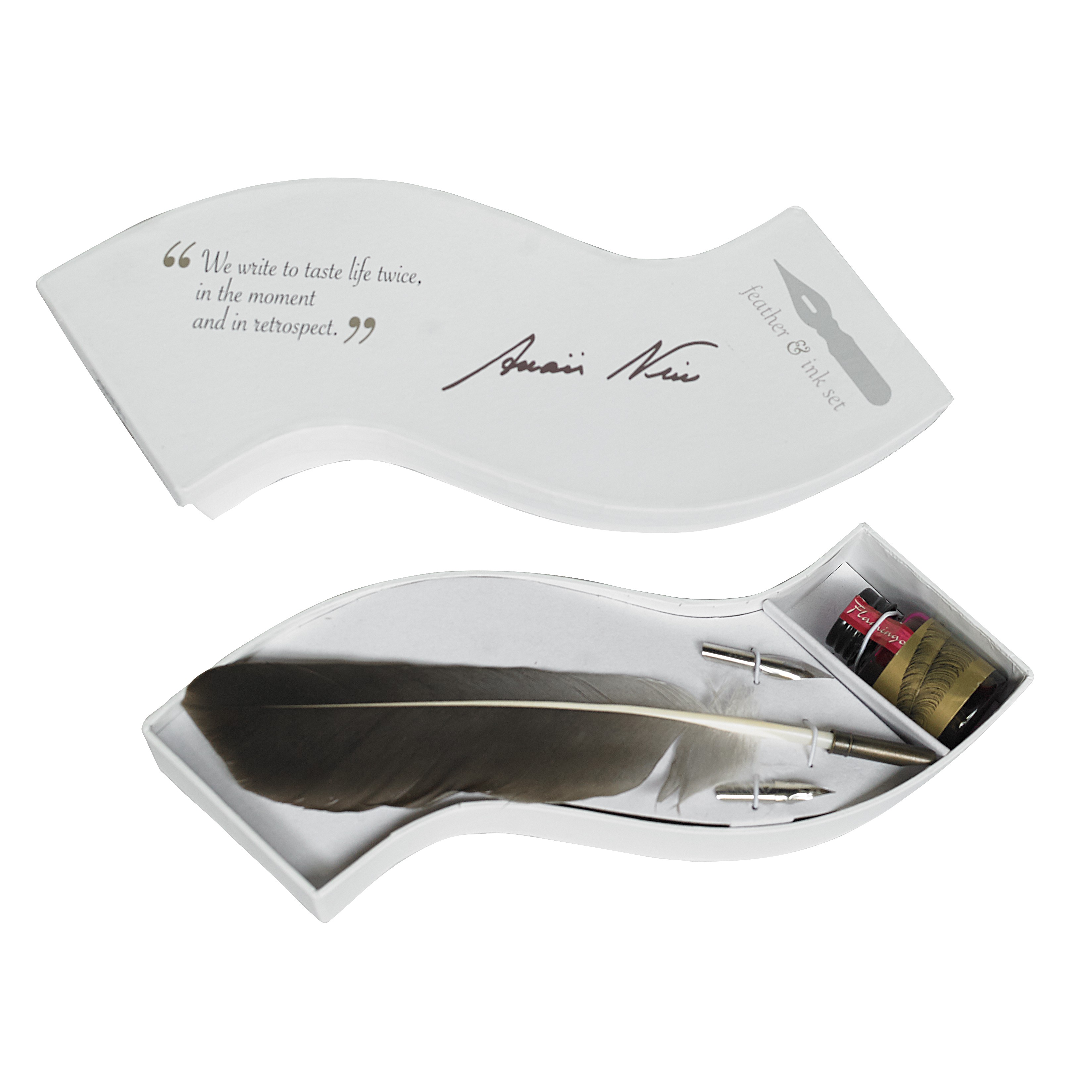 Wave Writing Set Feather - Calligraphy Wave Writing Feather Pen & Ink ...