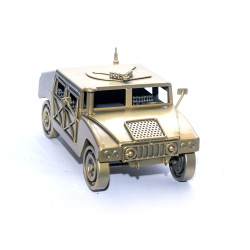 Military Humvee (Gold) Model from Scrap Metal Art, Sculpture ( type 2 )