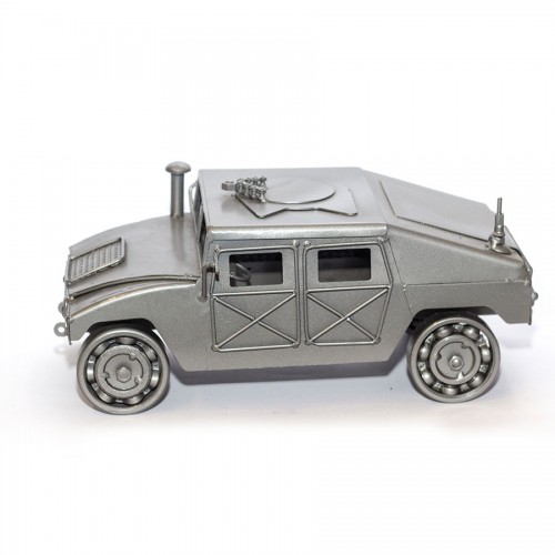 Military Humvee (Gray) Model Scrap Metal Sculpture ( type 2 )