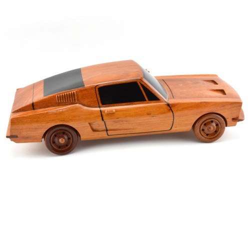 1968 Ford Mustang GT Fastback Wooden Car Model | Mahogany Wooden Car