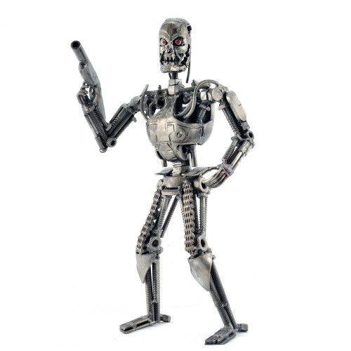 Terminator T-800 Arnold schwarzenegger robot metal sculpture stainless ...