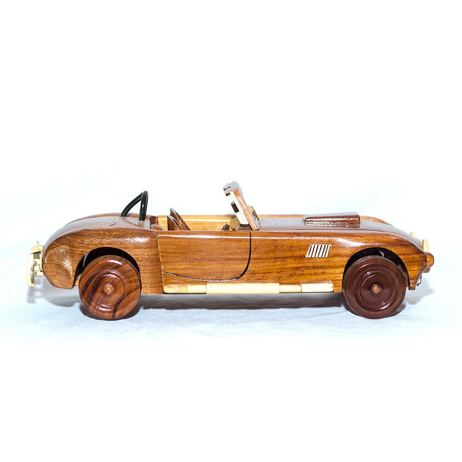 1965 Shelby Cobra Wooden Car Scale Model Hand Carved