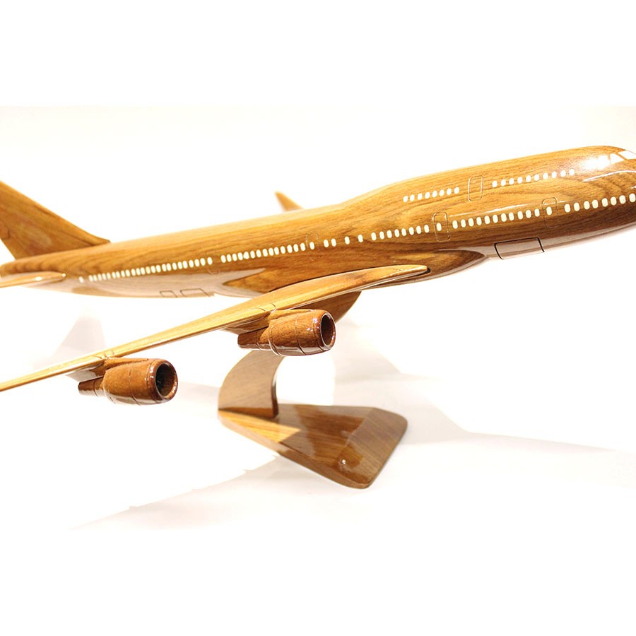 Boeing 747 Wooden airplane model | Gift for Pilots B747 Mahogany Wooden