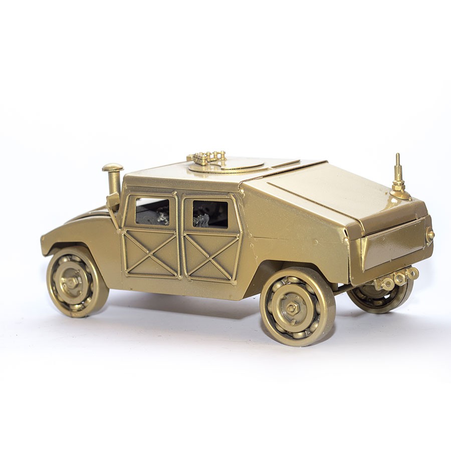 Military Humvee (Gold) Model from Scrap Metal Art, Sculpture ( type 2 )