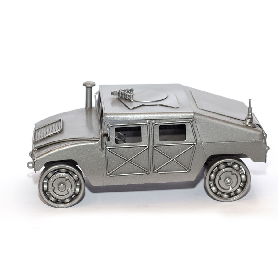 Military Humvee (Gray) Model Scrap Metal Sculpture ( type 2 )