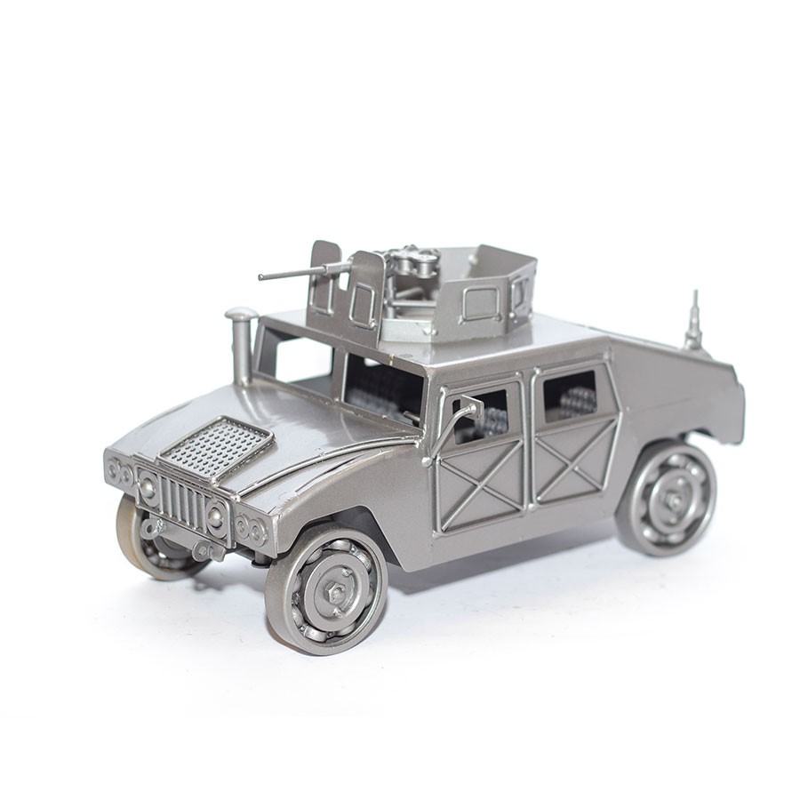 Military Humvee Sculpture (Gray) Model with machine gun - Scrap Metal ...