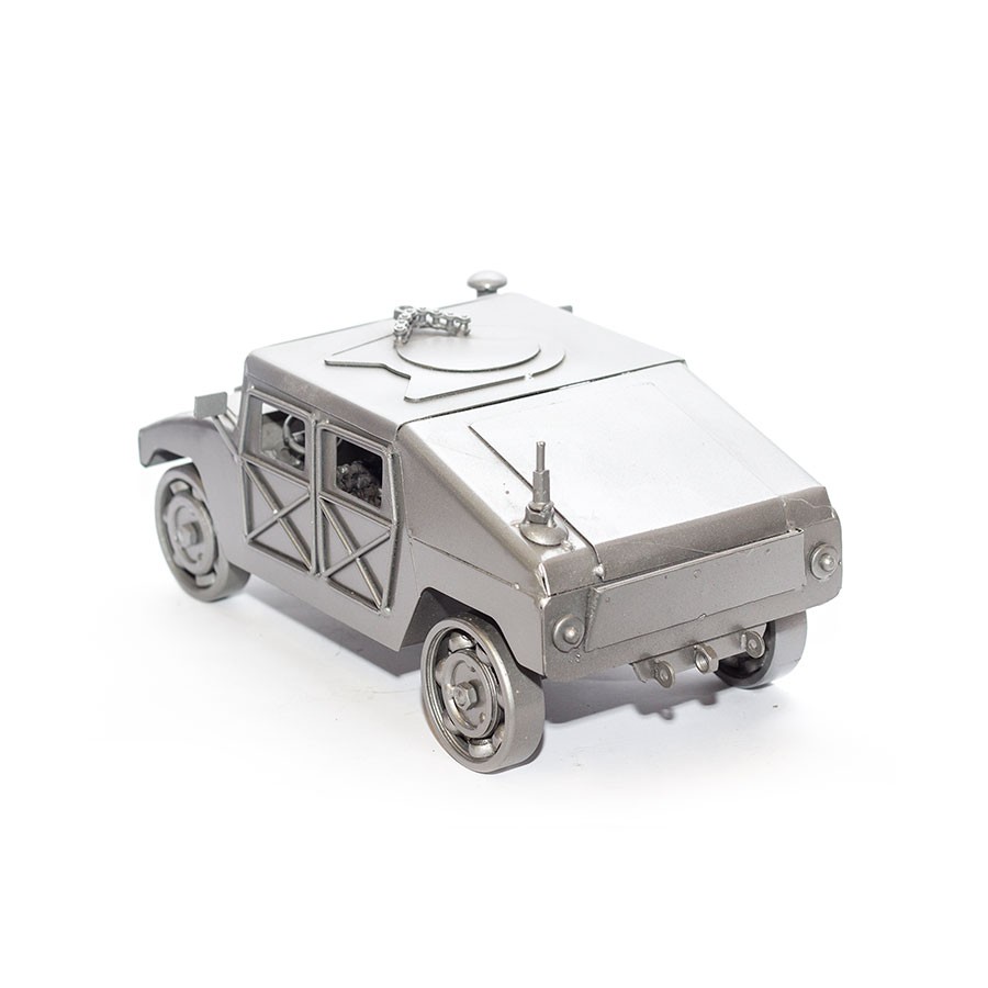 Military Humvee (Gray) Model Scrap Metal Sculpture ( type 2 )