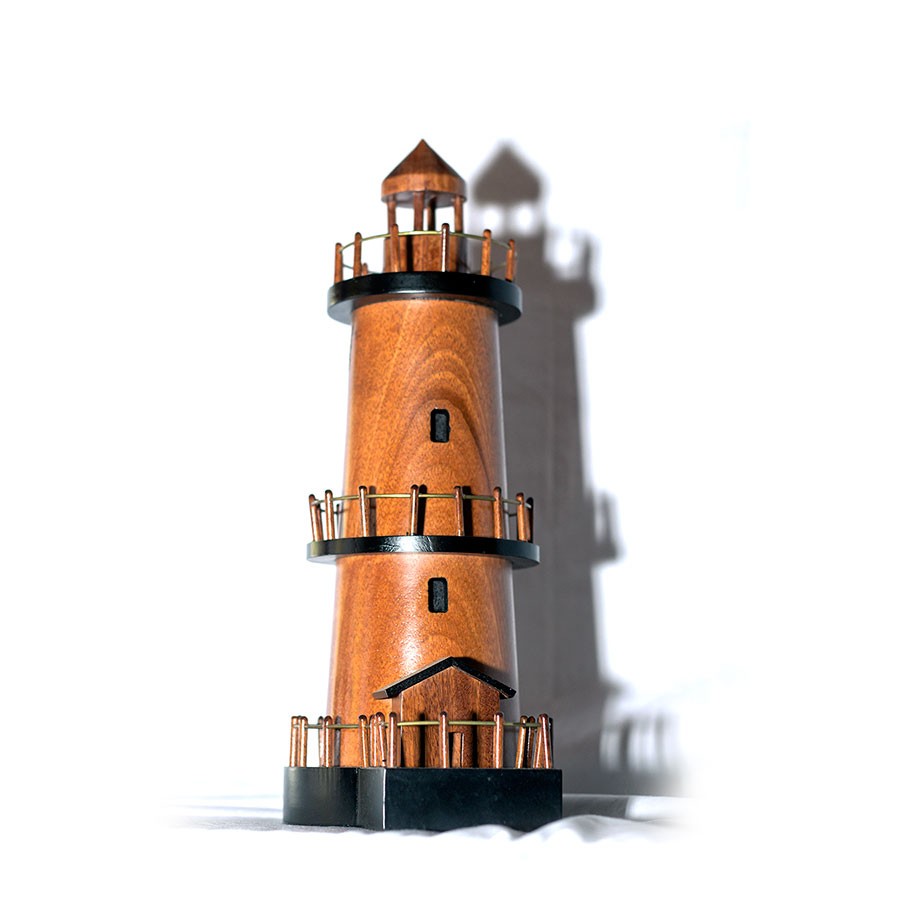 Mahogany Wood Lighthouse scale model - Handcrafted