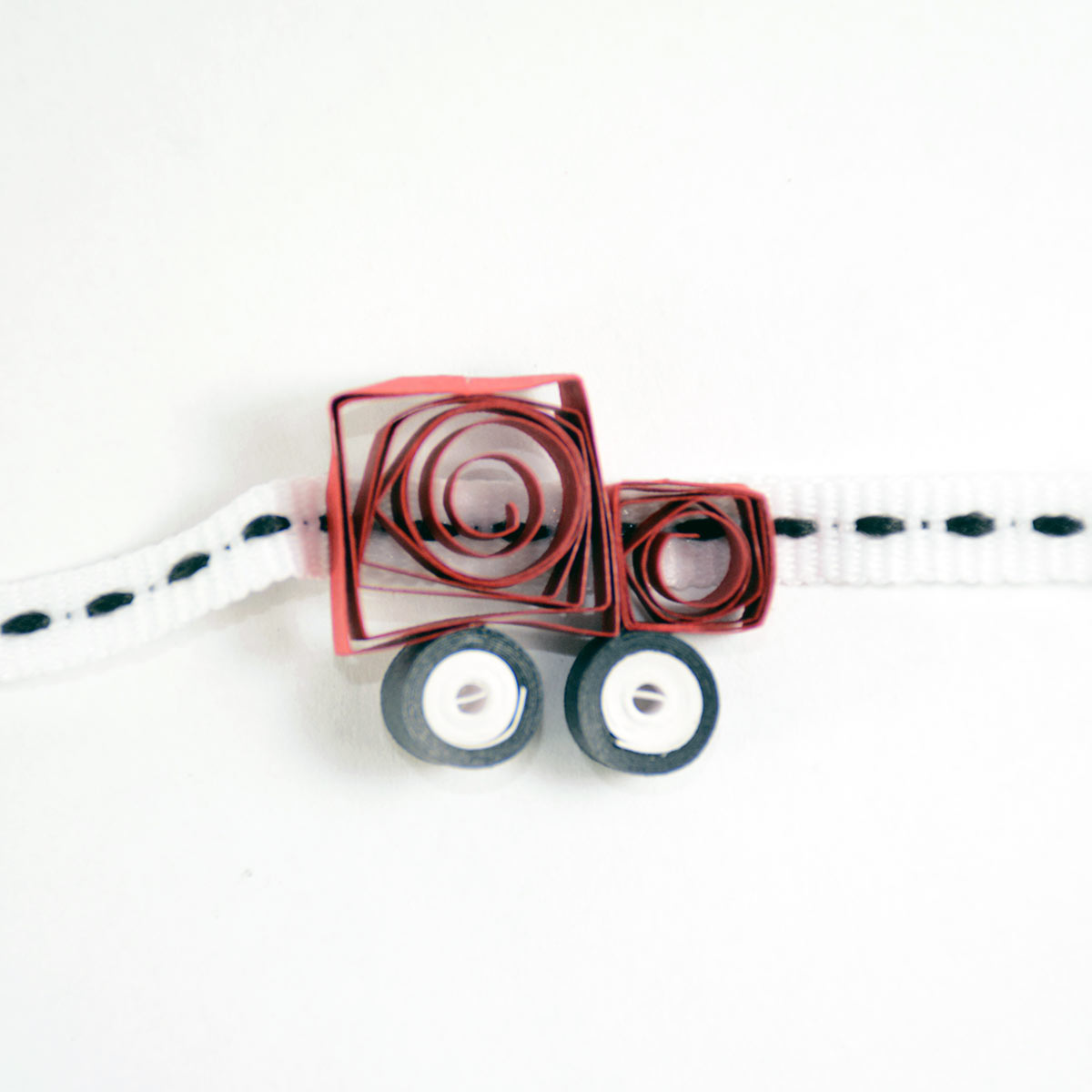 Kids Paper Quilling Car Rakhi - He Drives You Crazy - Handmade styled rakhi
