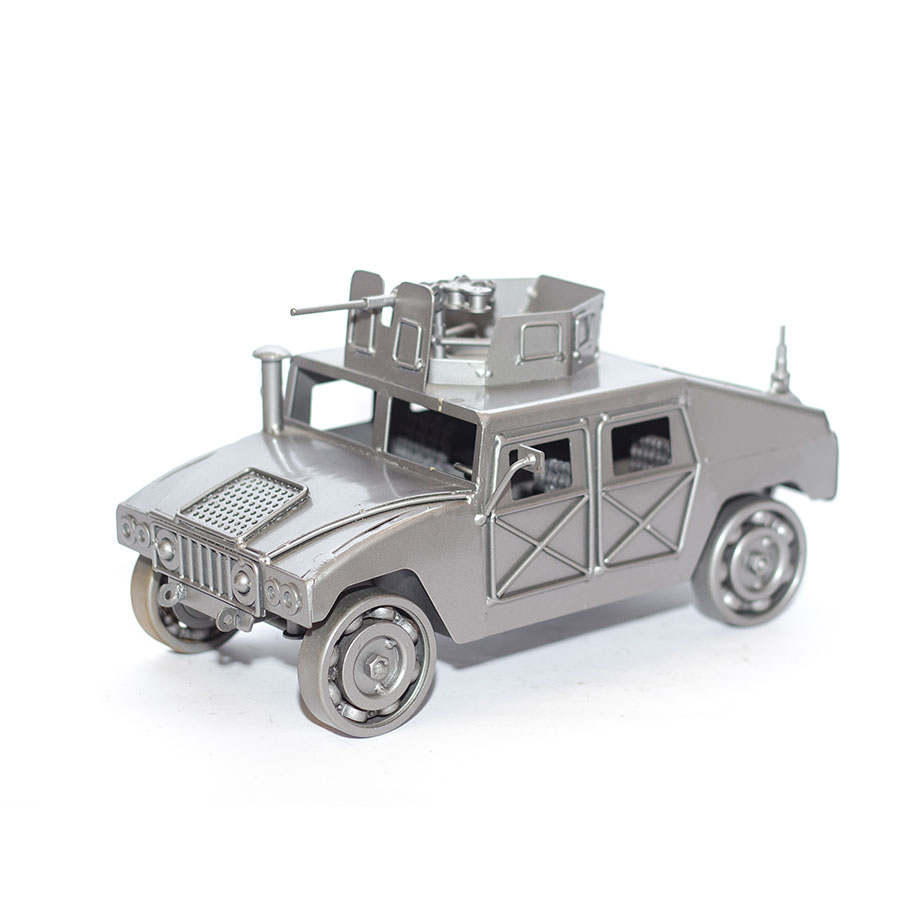 Military Humvee Sculpture (Gray) Model with machine gun - Scrap Metal ...