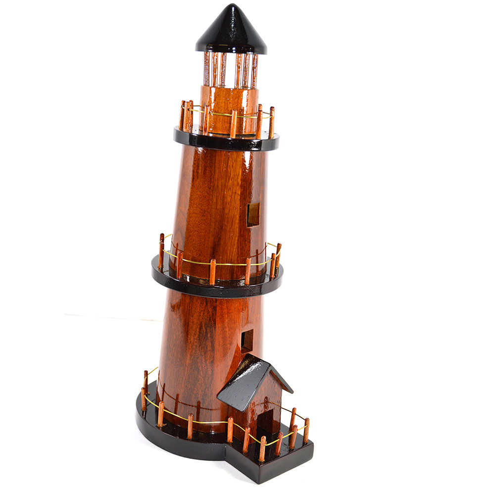 Mahogany Wood Lighthouse scale model - Handcrafted