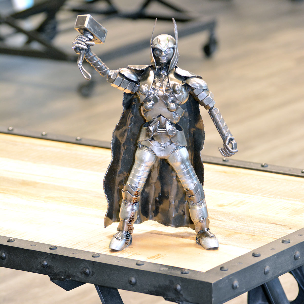 Metal Sculpture Thor with Hammer - Look Alike Thor handmade
